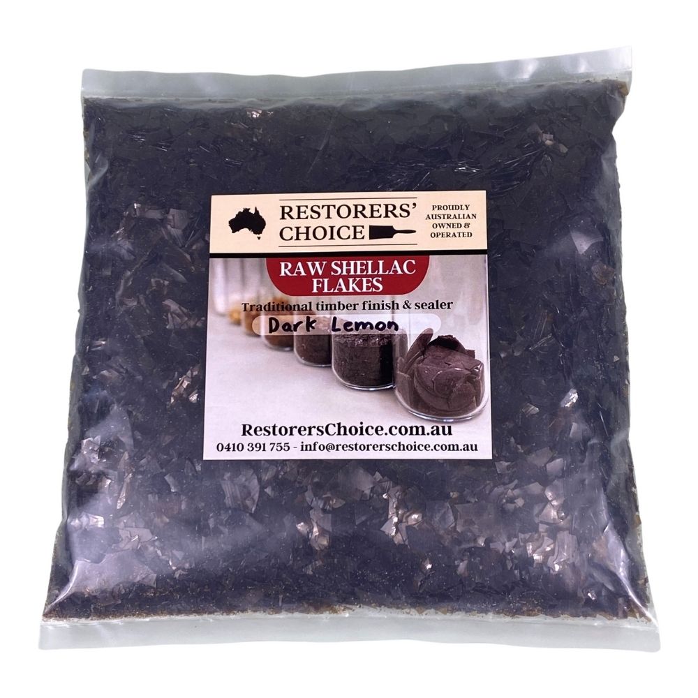 Dark Lemon Shellac Flakes dewaxed – French Polish – Restorers Choice